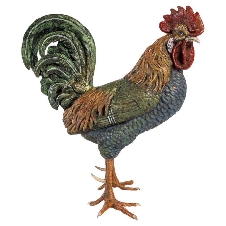 Skulptur „Der Hahn“, Bronze von Wien, von Franz Bergmann. im Angebot ...