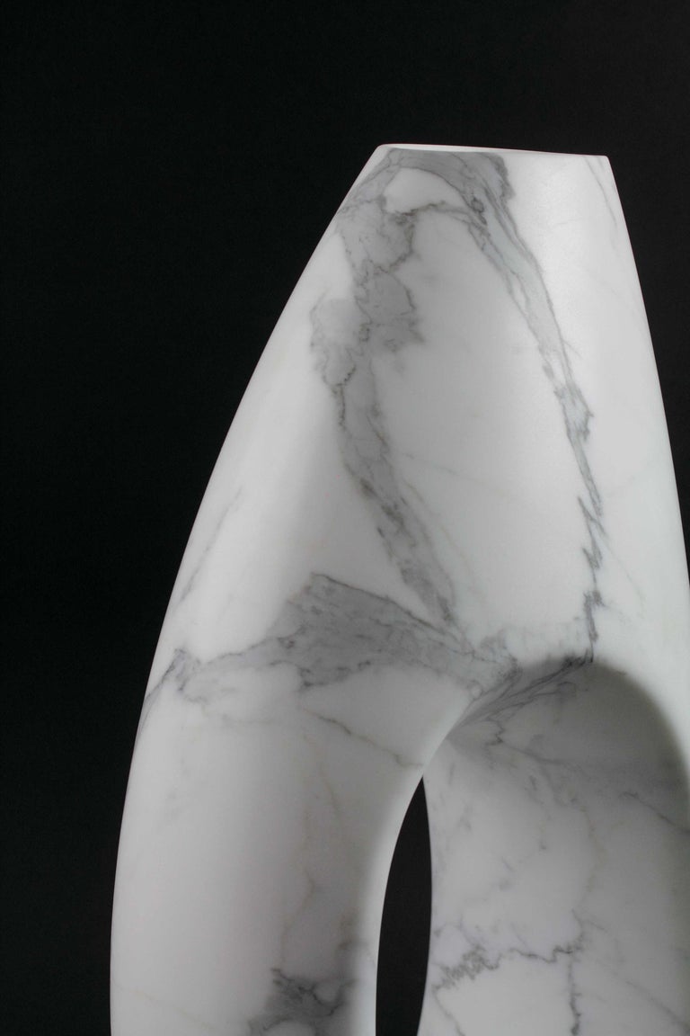 Vase Vessel Decorative Sculpture Sail Shape White Statuary Marble Hand ...