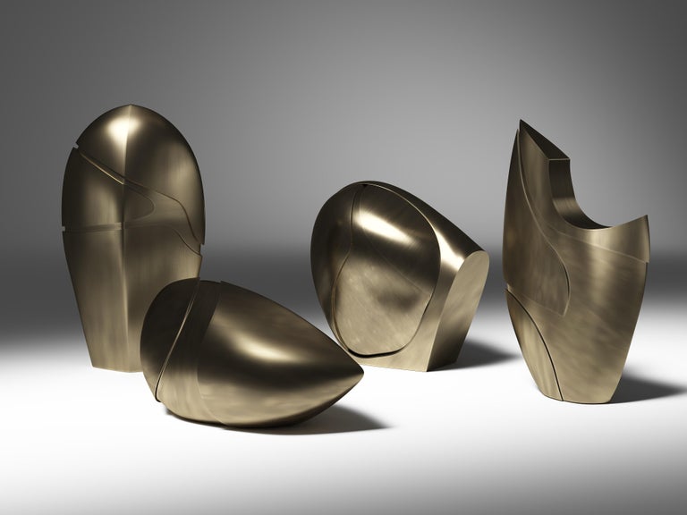 Sculptures Made in Bronze-Patina Brass by Patrick Coard Paris For Sale ...