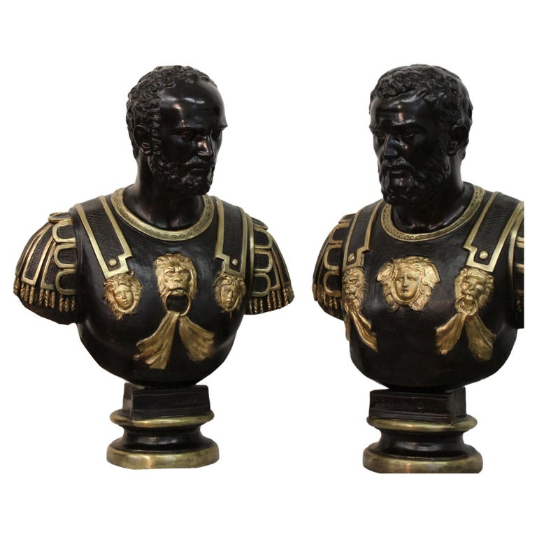 Scultura, Coppia Di Imperatori Romani, Bronzo, Seconda Metà Del 20° Se ...