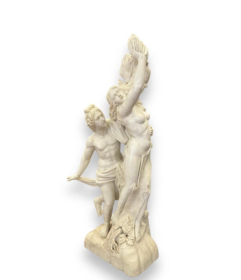 White marble sculpture, Apollo and Daphne For Sale at 1stDibs