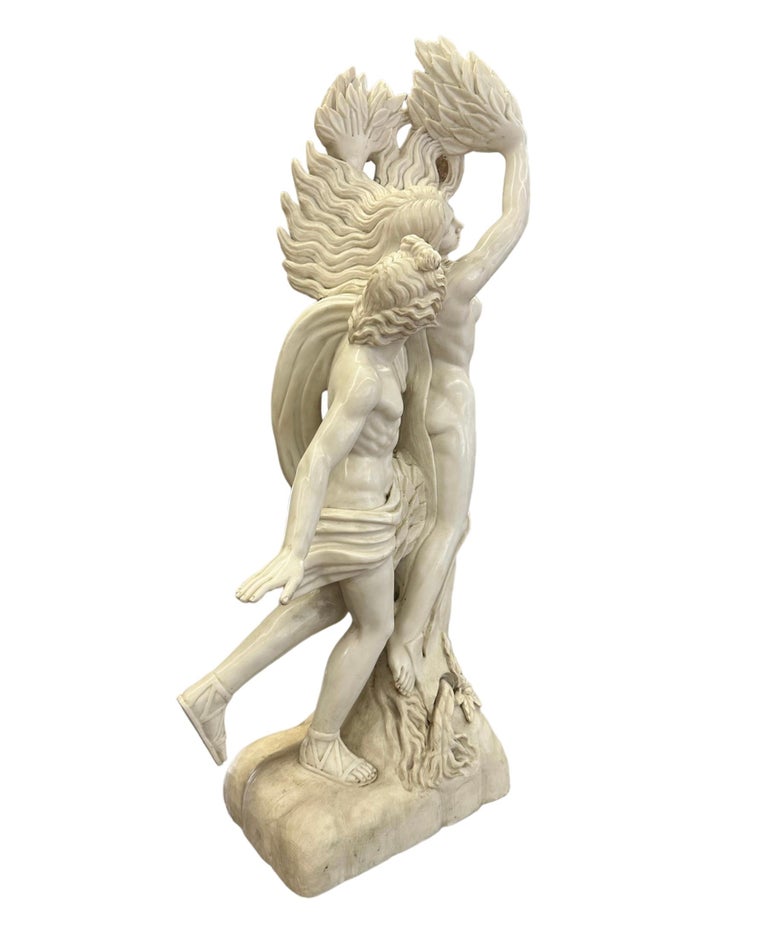 White marble sculpture, Apollo and Daphne For Sale at 1stDibs