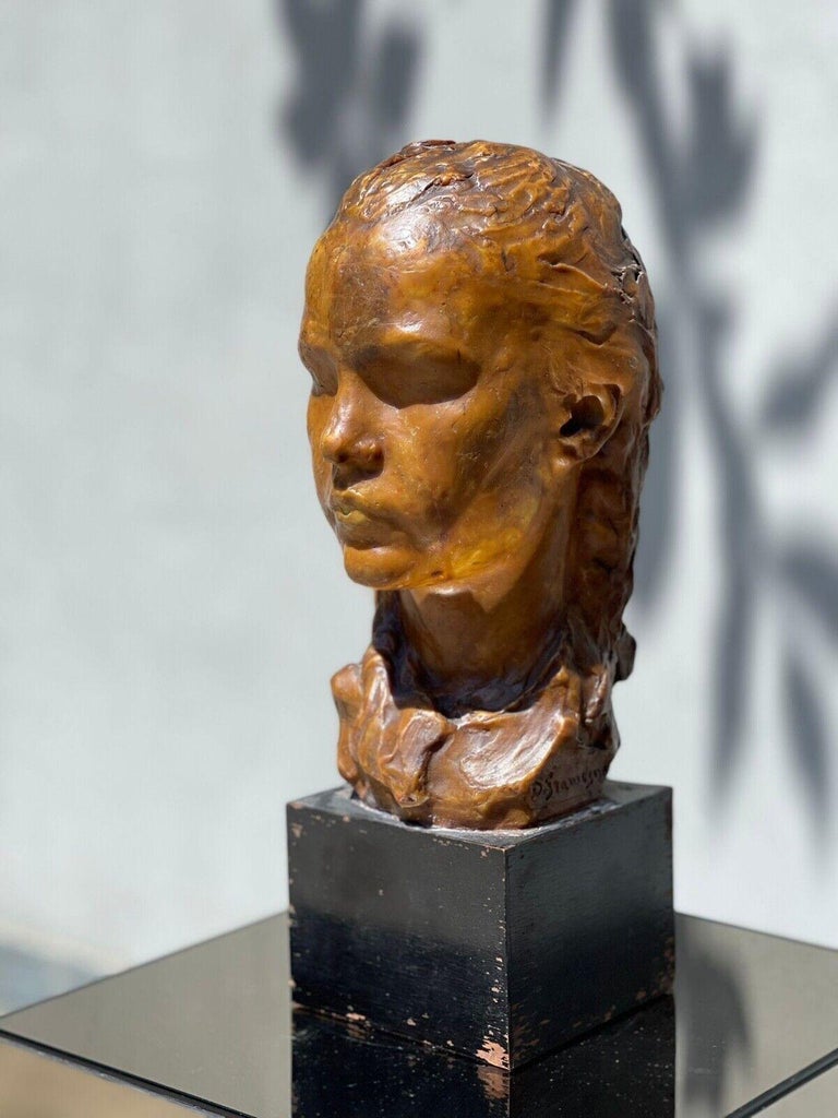 Scultura Volto Femminile in Cera Firmata Gramigna xx Secolo For Sale at ...