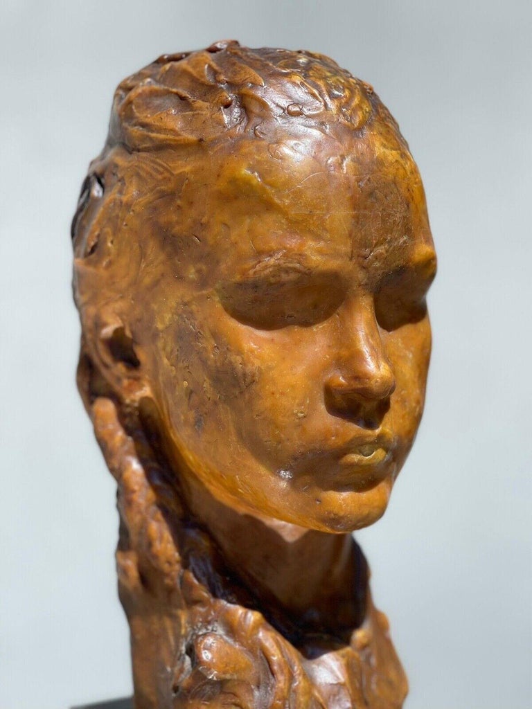 Scultura Volto Femminile in Cera Firmata Gramigna xx Secolo For Sale at ...