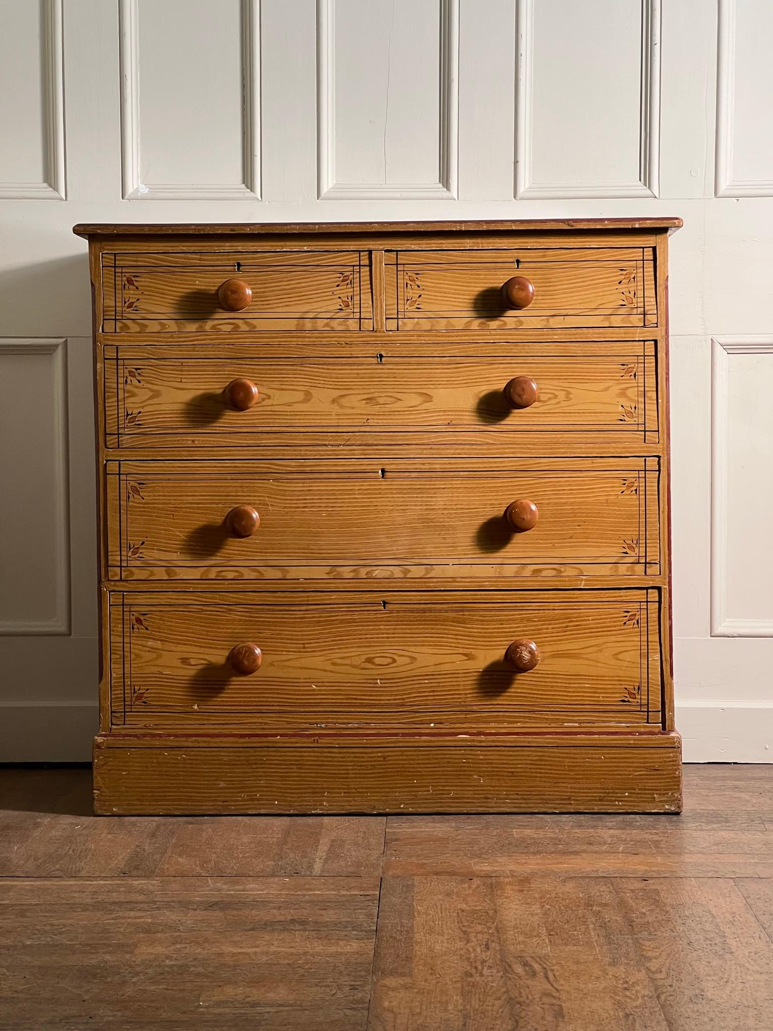 Scumble Pine Chest of Drawers For Sale at 1stDibs