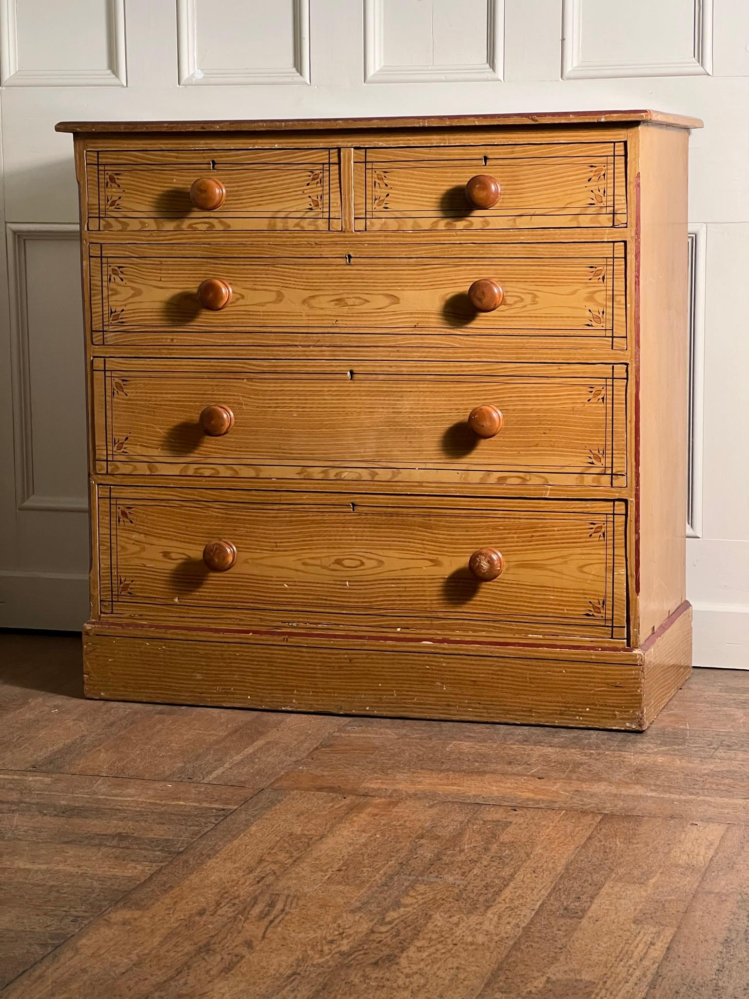 Scumble Pine Chest of Drawers For Sale at 1stDibs