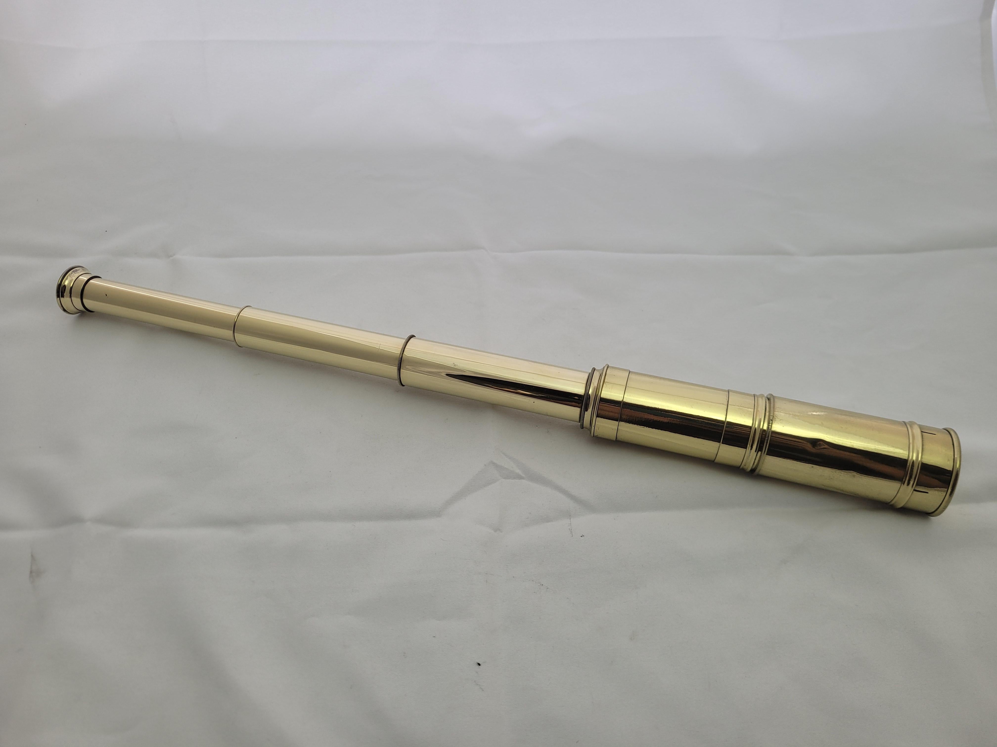 Sea Captains Solid Brass Spyglass Telescope For Sale at 1stDibs