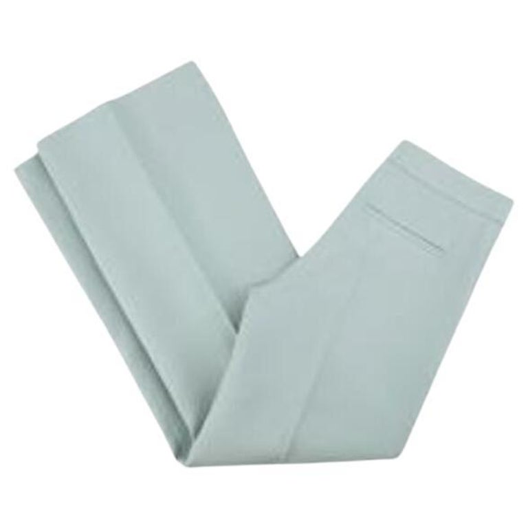 Sea Green Wool Tailored Wide Trousers For Sale at 1stDibs