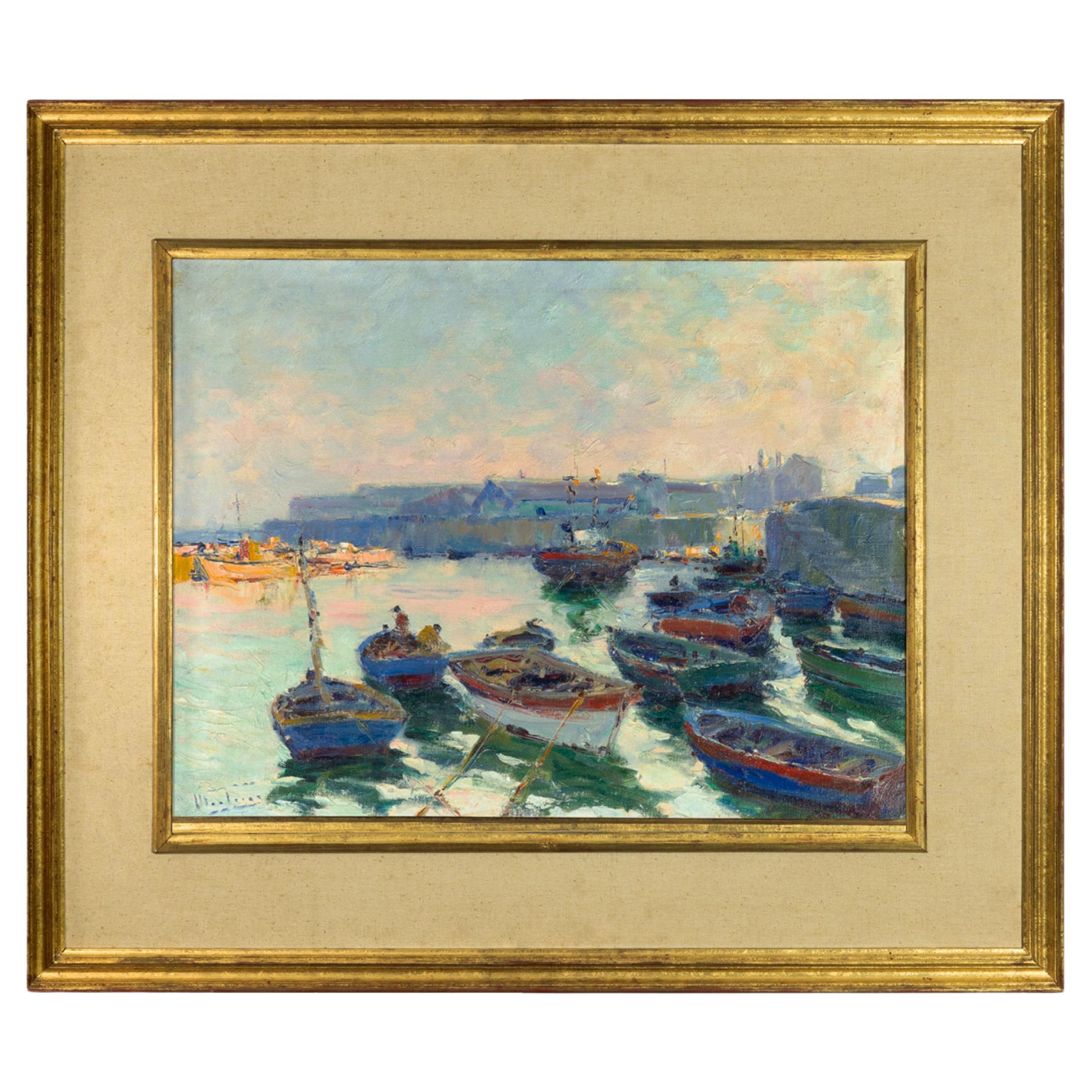 Peony Flowers Painting by Augustin Ferrando 20th Century For Sale at ...