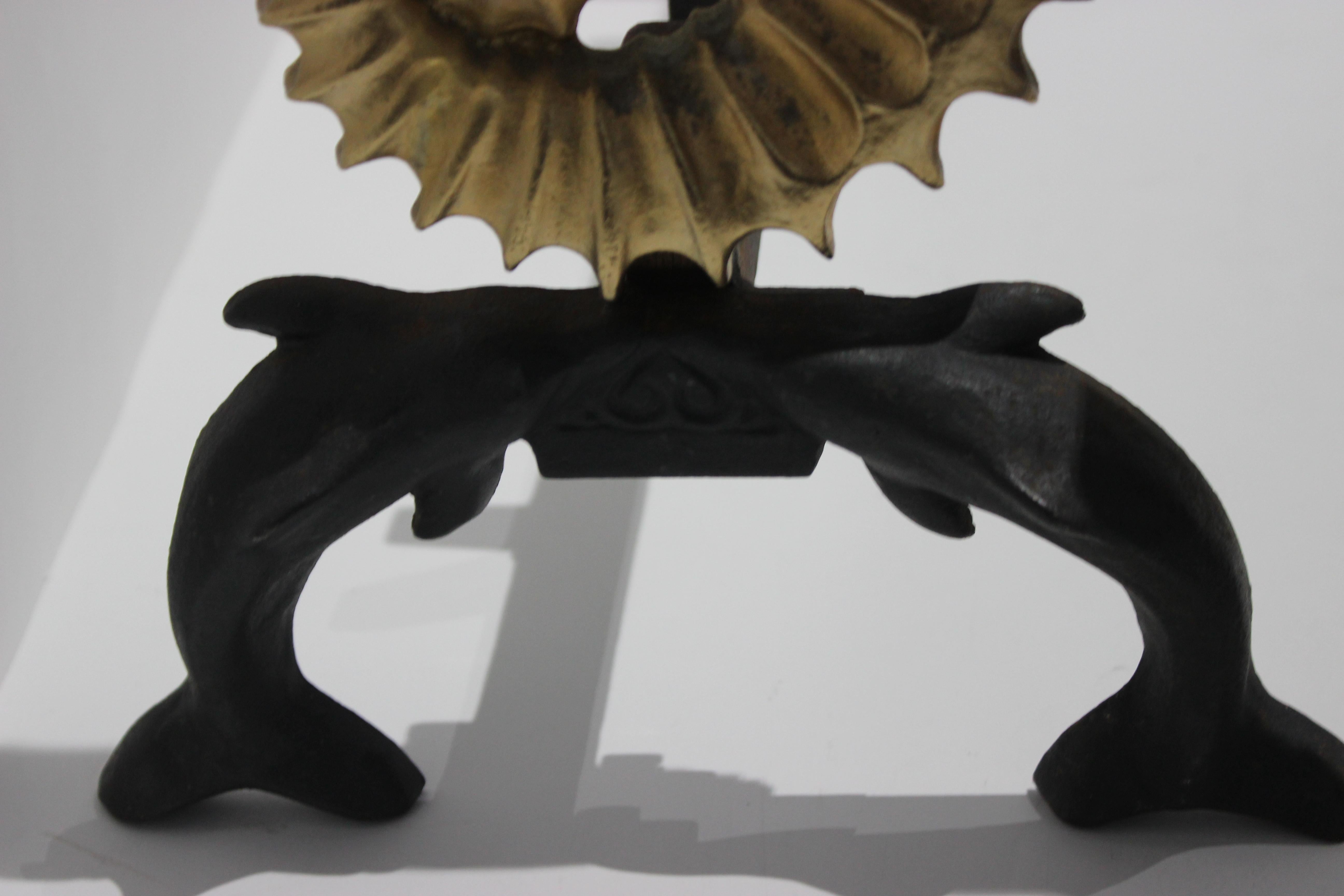 Seahorse and Dolphins Andirons at 1stDibs