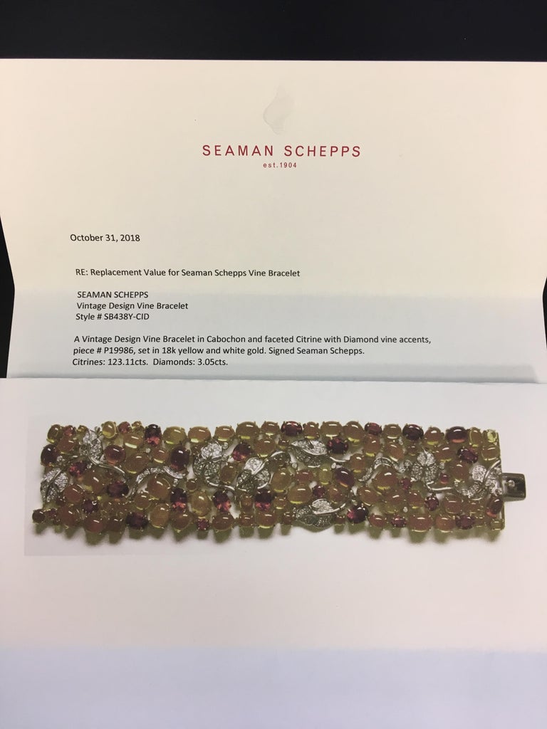 Seaman Schepps 18 Karat Yellow and White Gold Citrine and Diamond ...