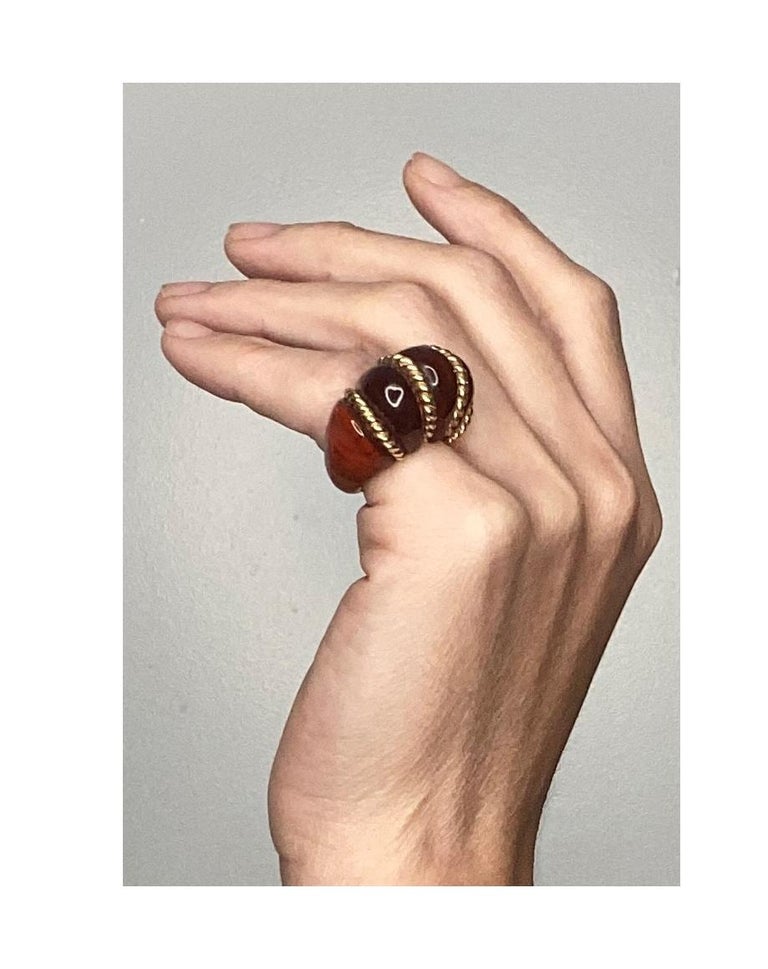 Seaman Schepps 1950 New York Very Rare 18Kt Gold Wired Ring Carved in ...