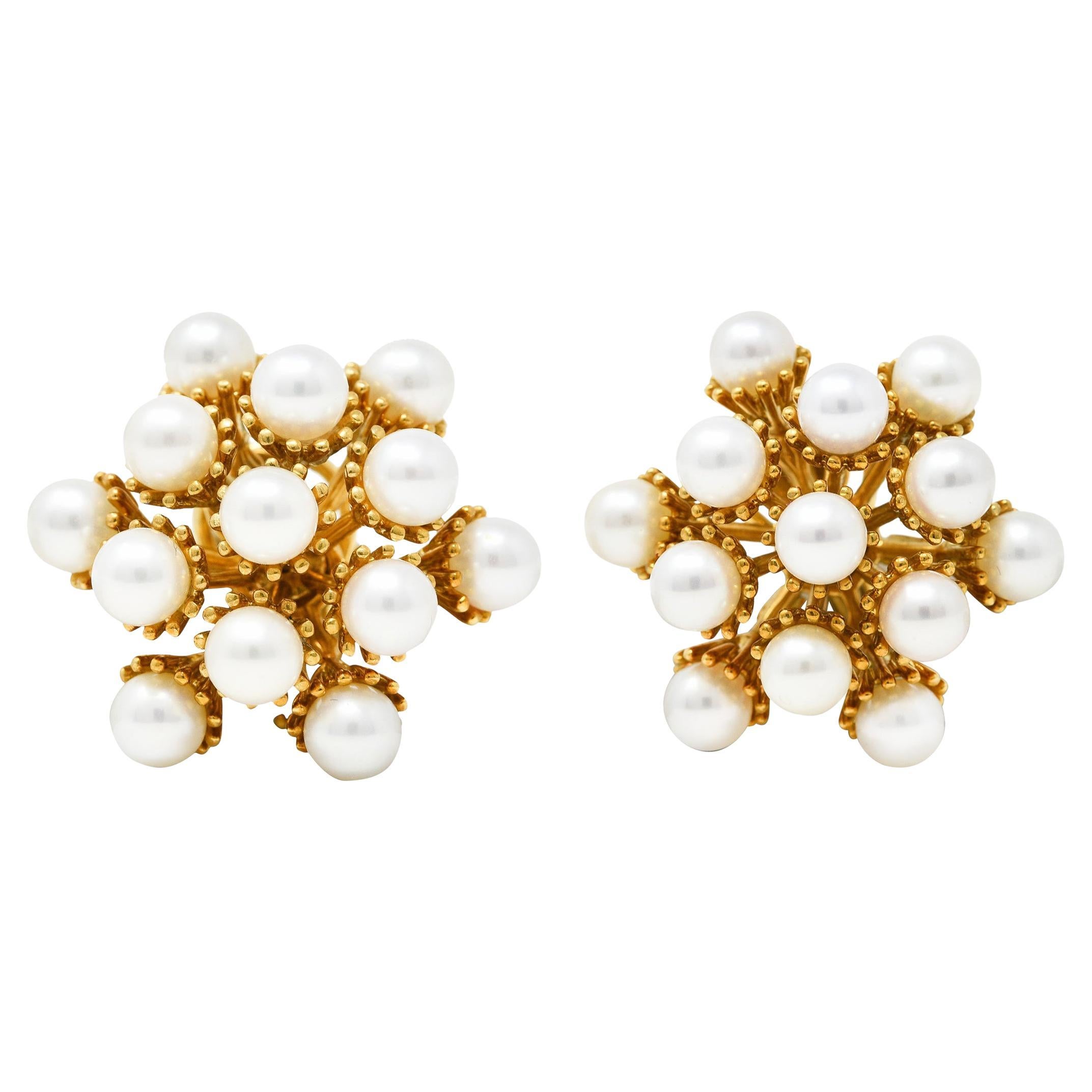 Cartier Vintage 9.28 CTW Diamond South Sea Pearl 18 Karat White Gold ...