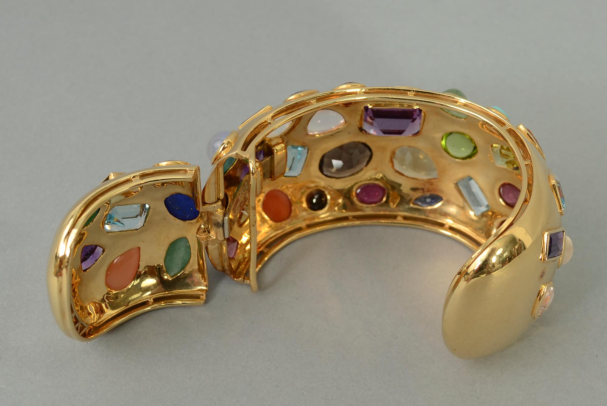 Seaman Schepps Multistone 1950s Cuff Bracelet at 1stDibs | seaman ...