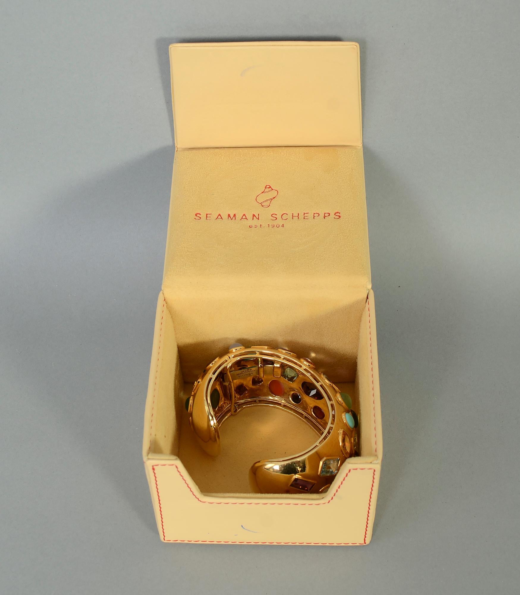 Seaman Schepps Multistone 1950s Cuff Bracelet at 1stDibs | seaman ...