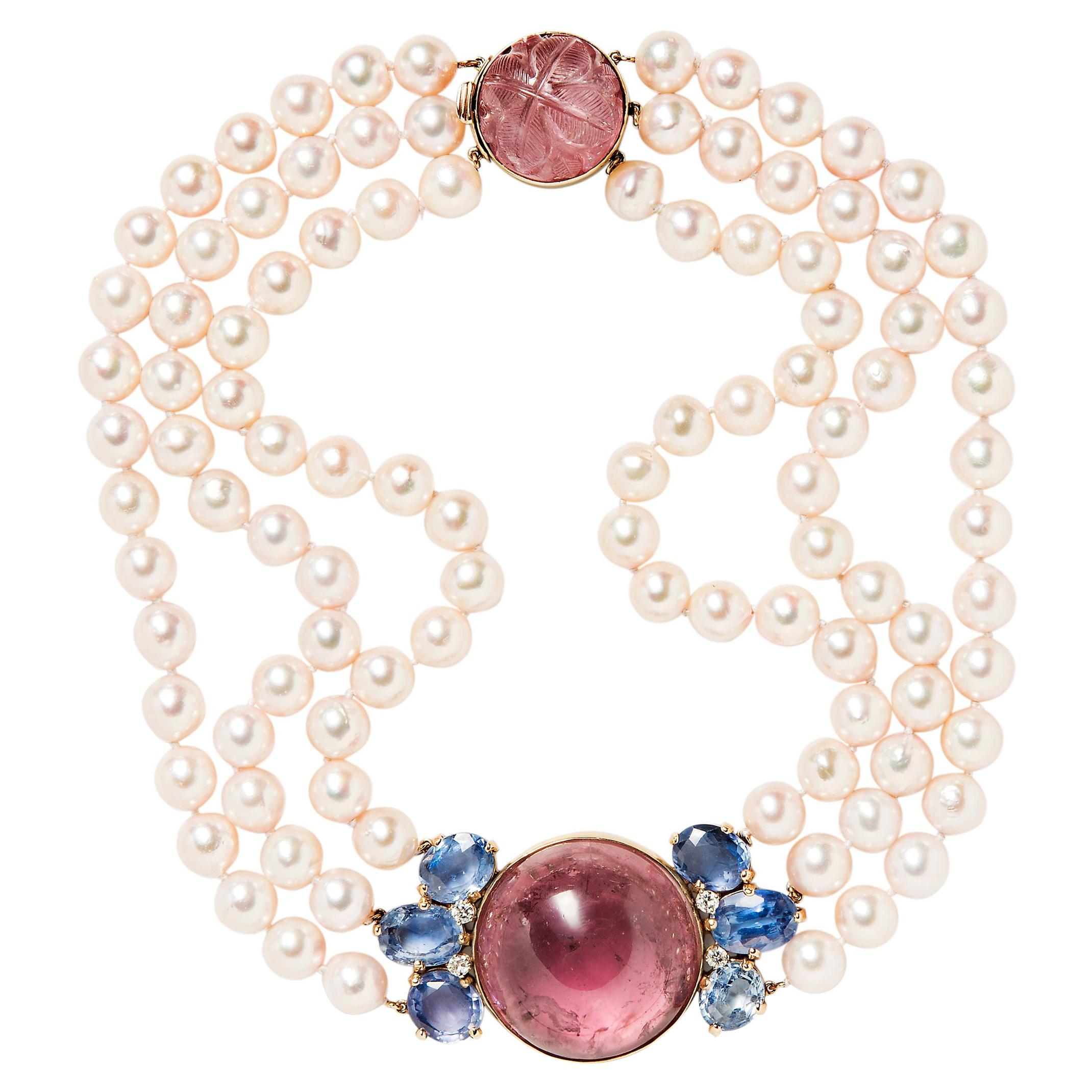 Victorian Diamond and Cultured Pearl Necklace For Sale at 1stDibs ...