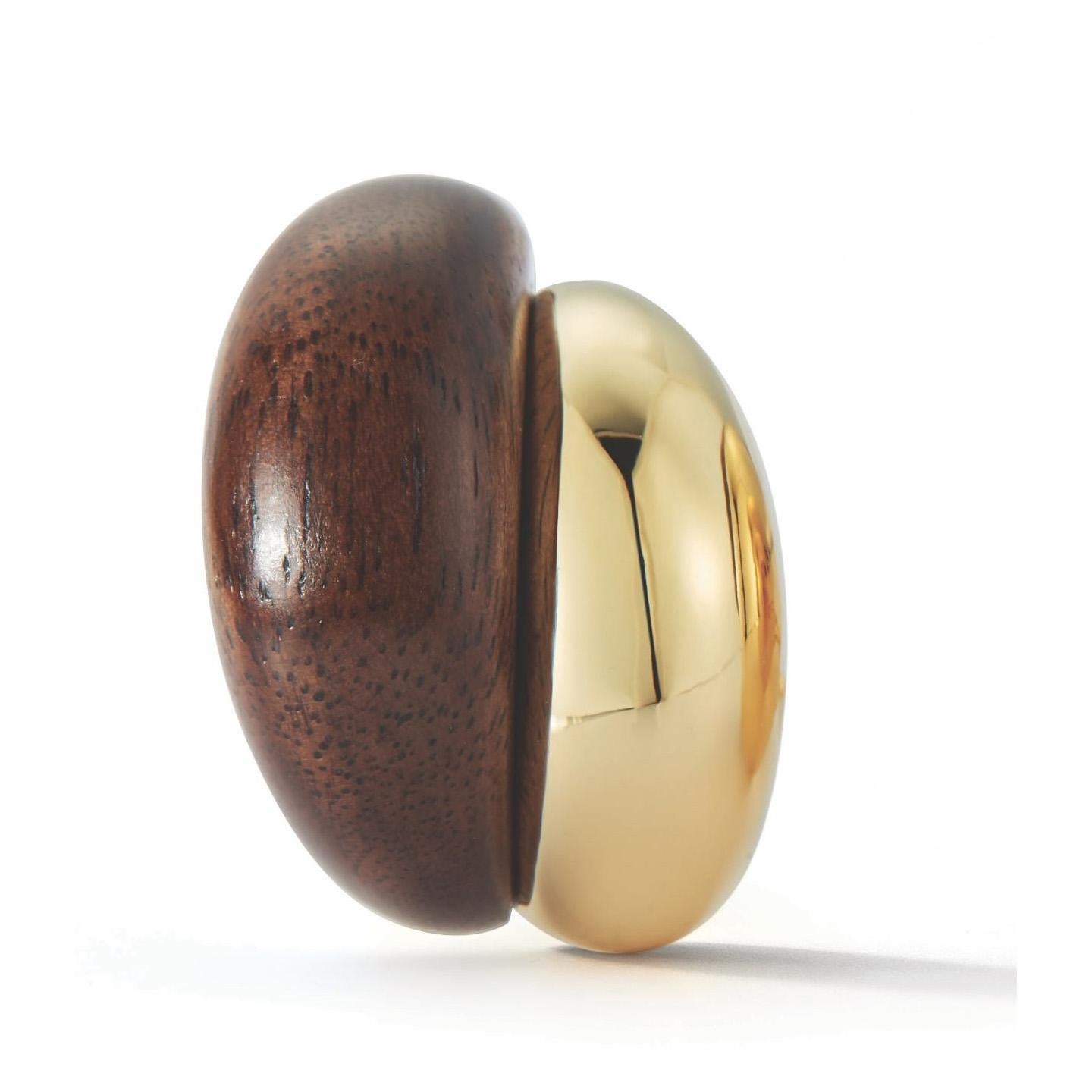Seaman Schepps Silhouette Wood Gold Earrings For Sale at 1stDibs
