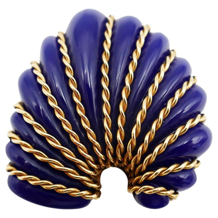 Seaman Schepps Vintage Brooch 14k Gold Bakelite Seashell Pin Estate ...