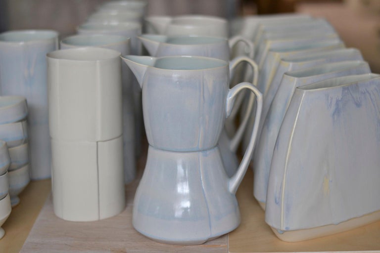 Seamline Pitcher Modern Juice Tea Pitcher Modern Contemporary Glazed ...