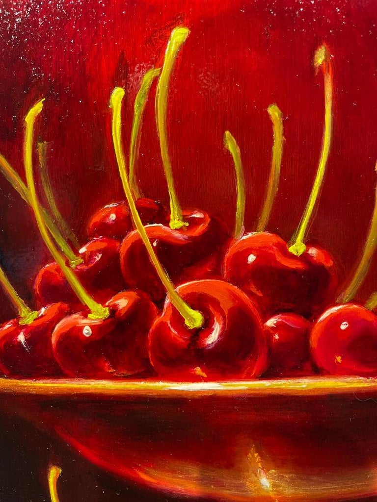 Sean Farrell - Sean Farrell, "Lit Up Life", 12x9 Red Cherry Fruit Still ...
