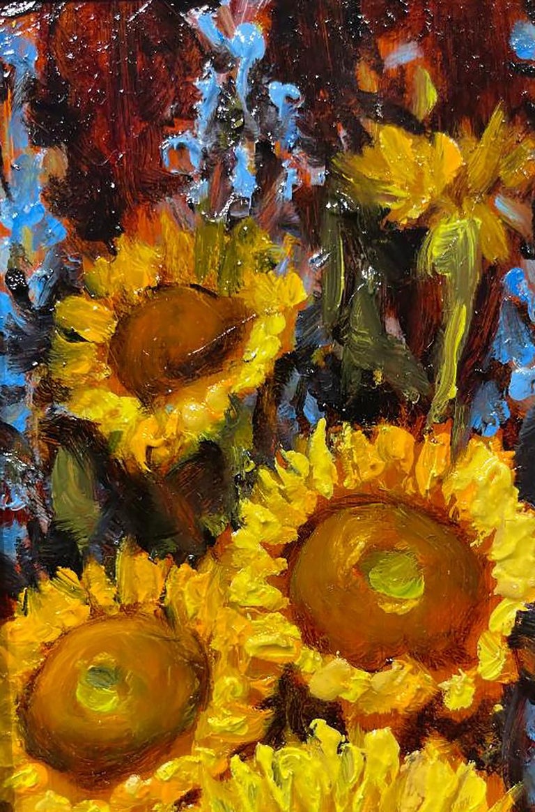 Sean Farrell - Sean Farrell, "Toward the Sun", 8x3 Sunflower Floral Oil ...