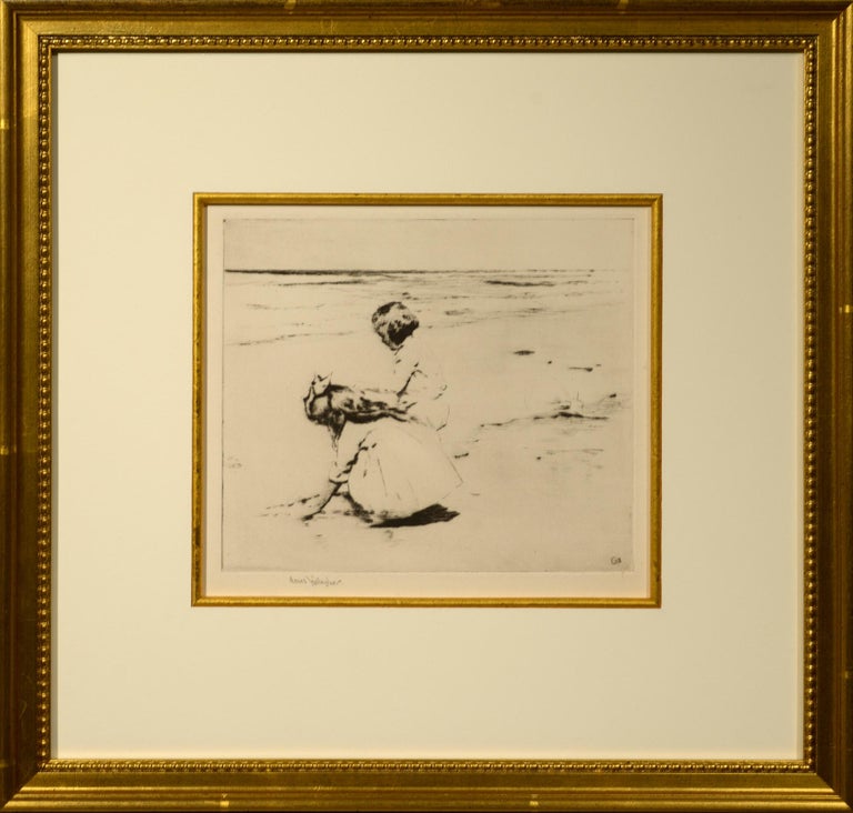 Sears Gallagher - "Gathering Shells," Sears Gallagher, etching, realist ...