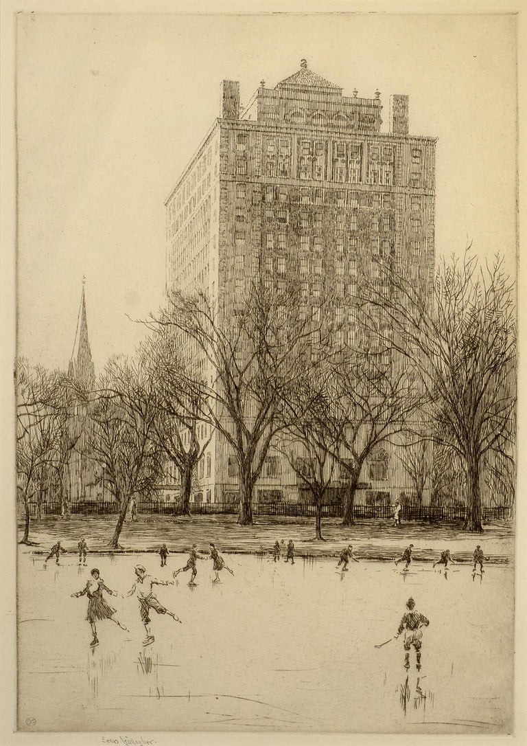 Sears Gallagher - "Ice Skating, Boston Public Garden," Sears Gallagher ...