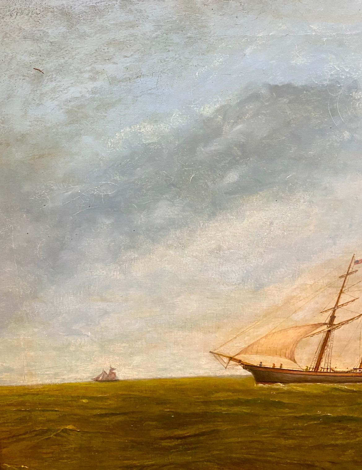 Seascape with Sidewheel Steamship, by B. Wallis, circa 1850 For Sale at ...