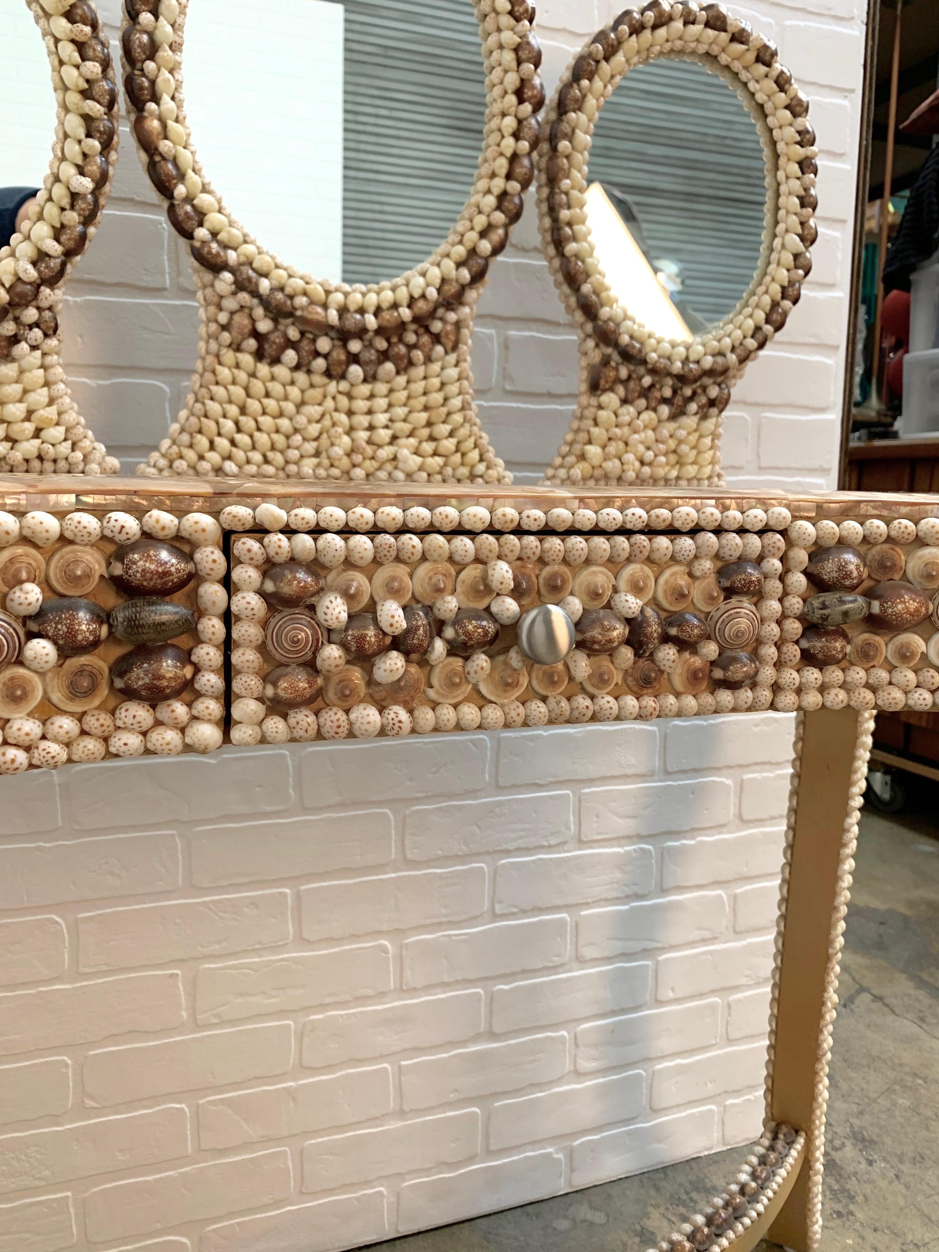 Seashell Encrusted Grotto Vanity / Desk at 1stDibs