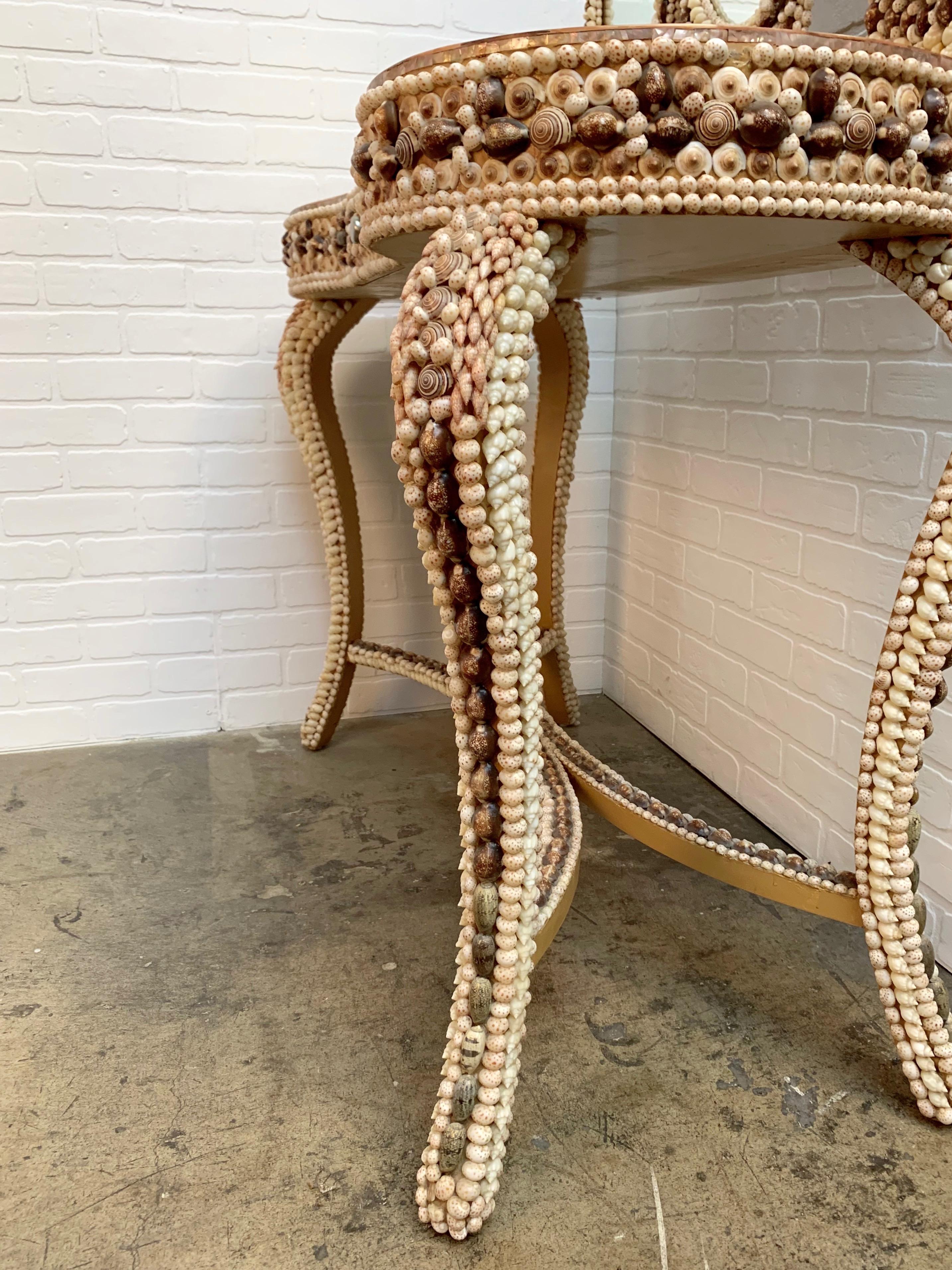 Seashell Encrusted Grotto Vanity / Desk at 1stDibs