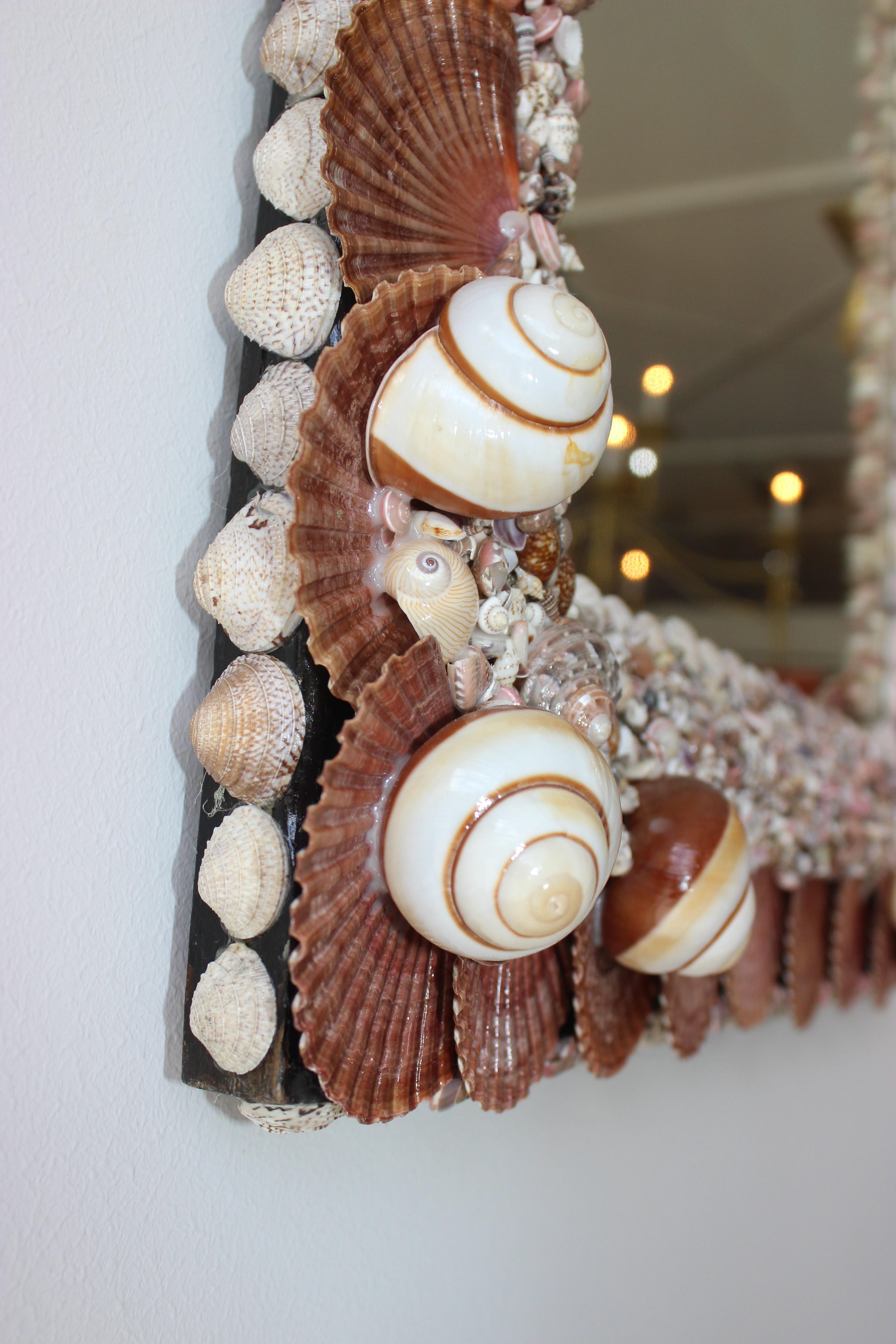 Seashell Encrusted Mirror by Iconic Snob Galeries at 1stDibs