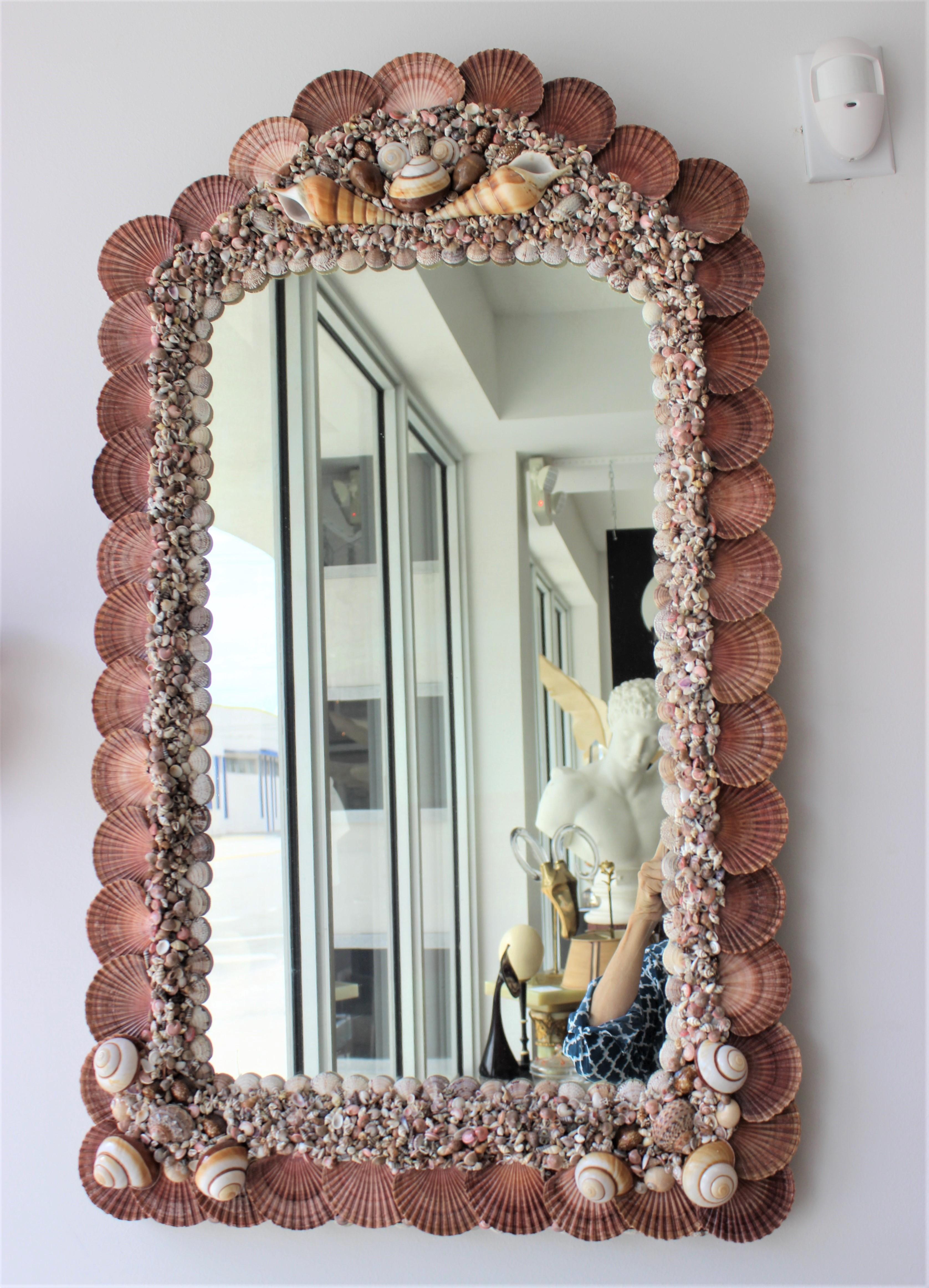 Seashell Encrusted Mirror by Iconic Snob Galeries at 1stDibs
