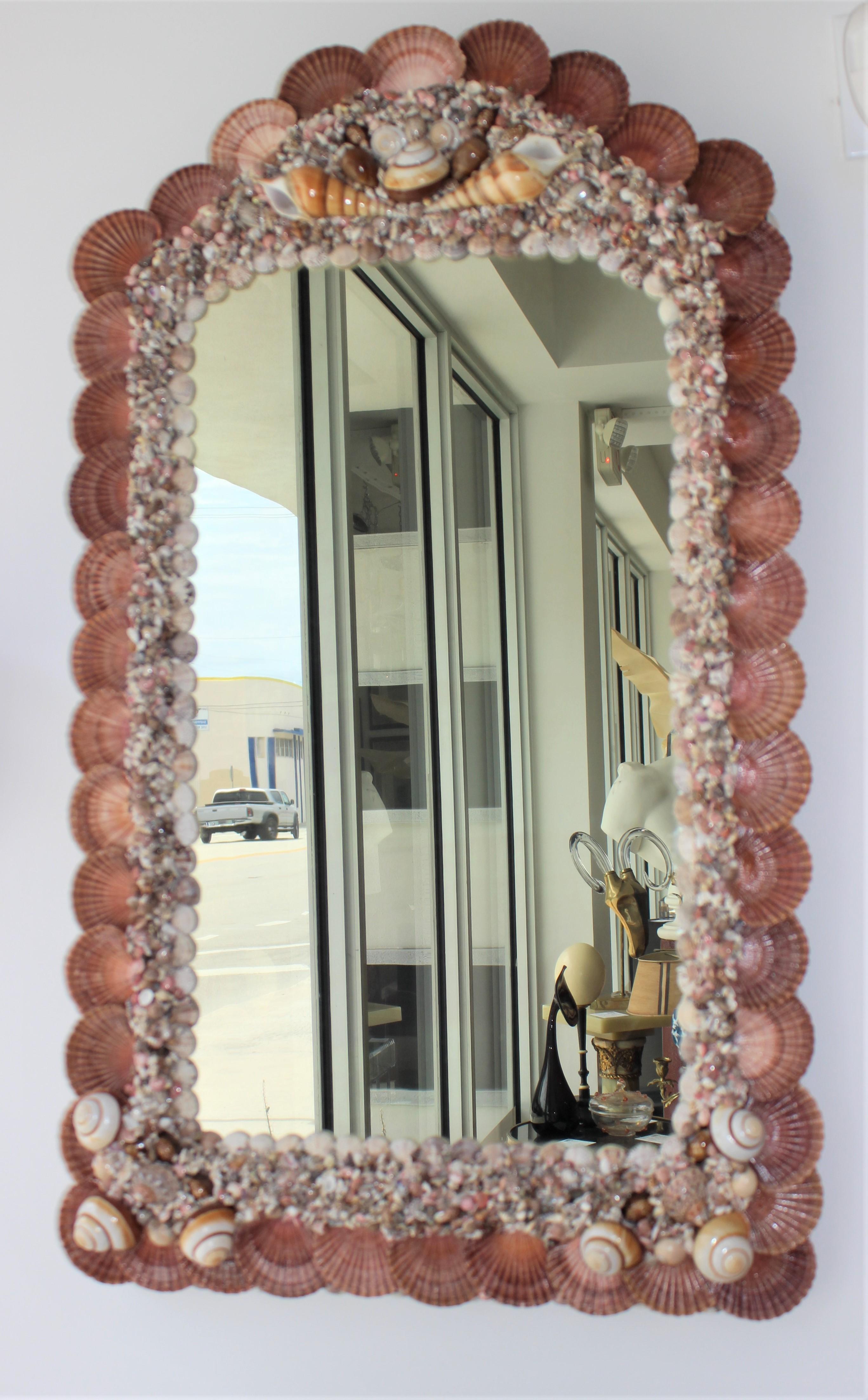 Seashell Encrusted Mirror by Iconic Snob Galeries at 1stDibs