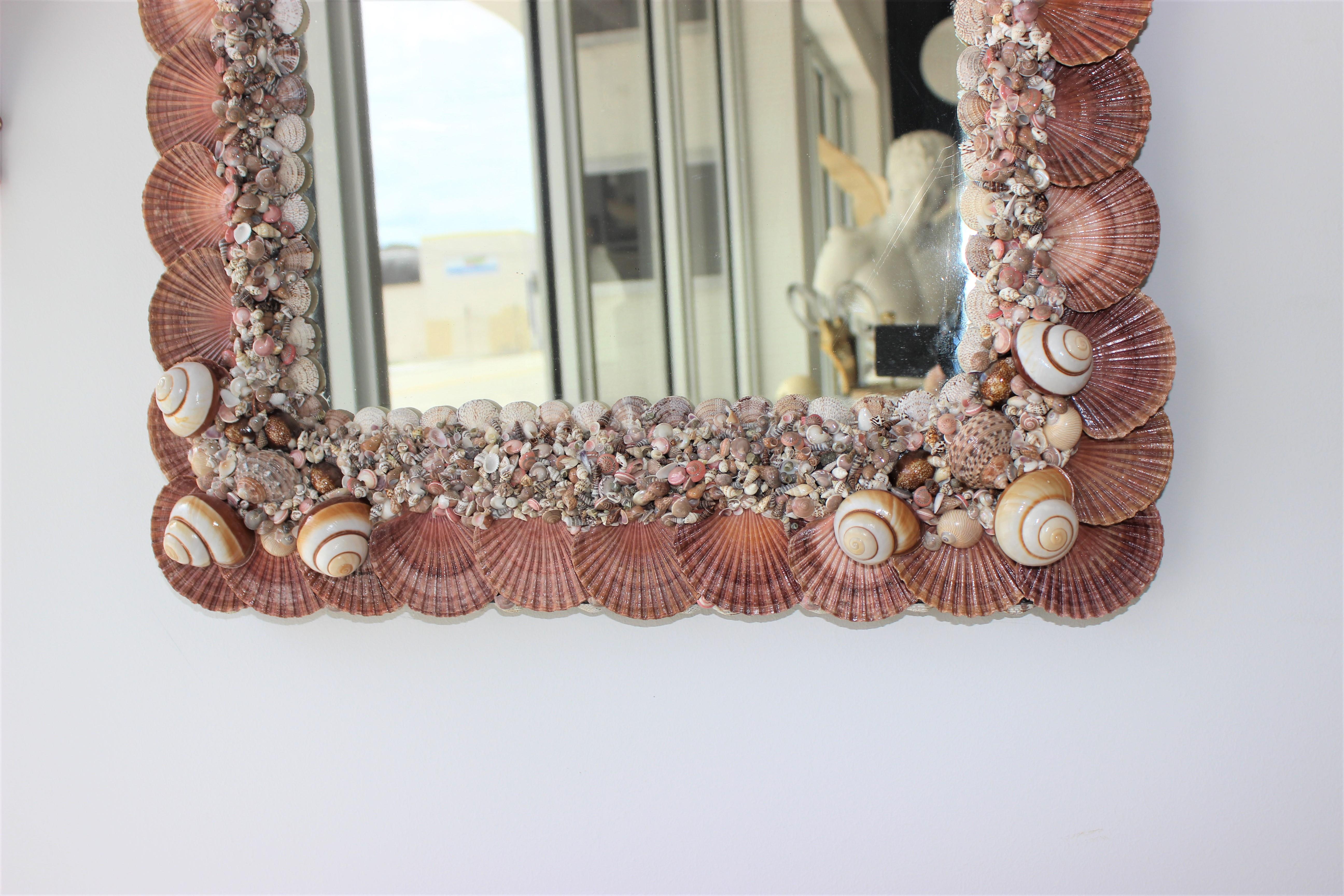 Seashell Encrusted Mirror by Iconic Snob Galeries at 1stDibs