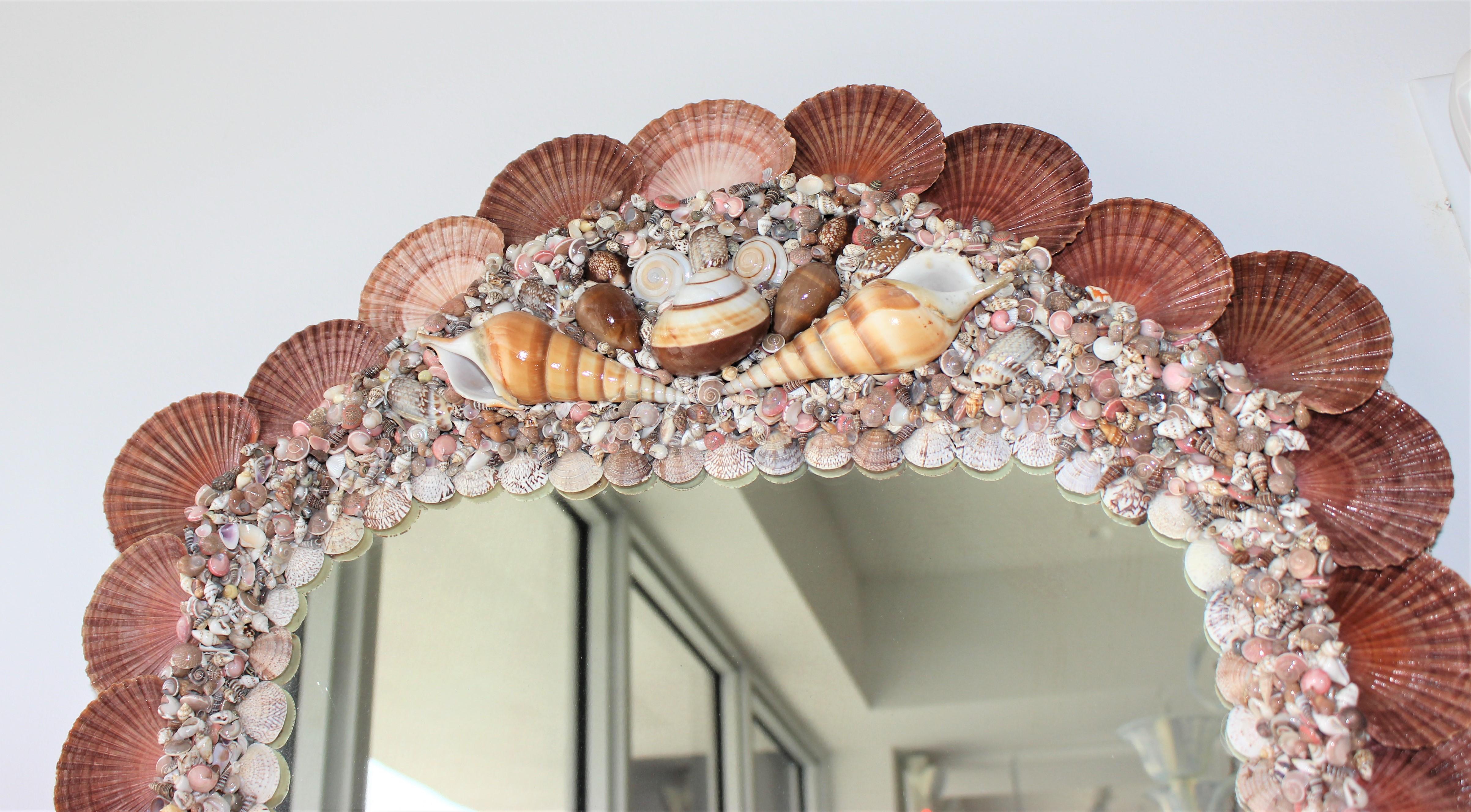 Seashell Encrusted Mirror by Iconic Snob Galeries at 1stDibs