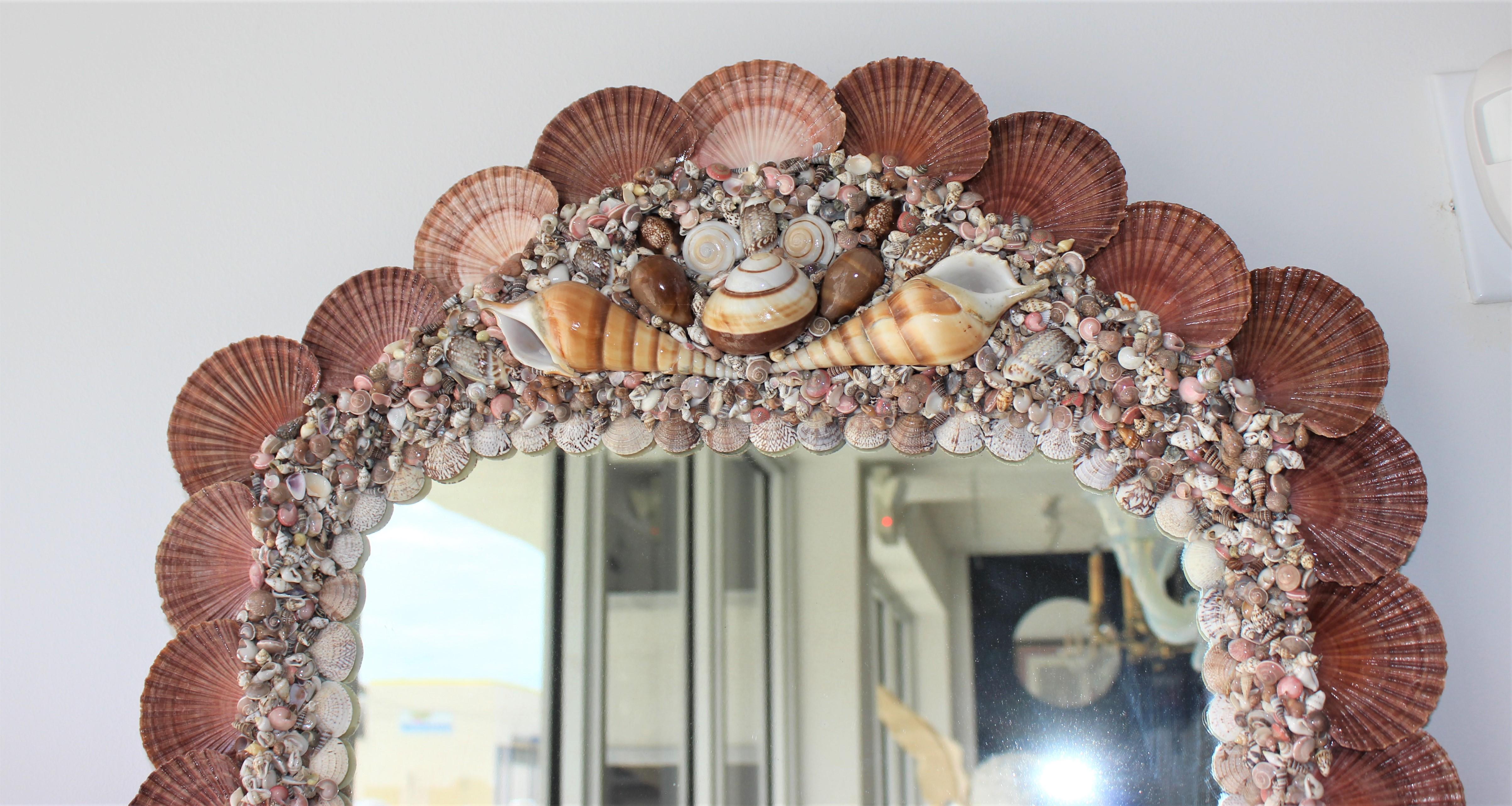 Seashell Encrusted Mirror by Iconic Snob Galeries at 1stDibs