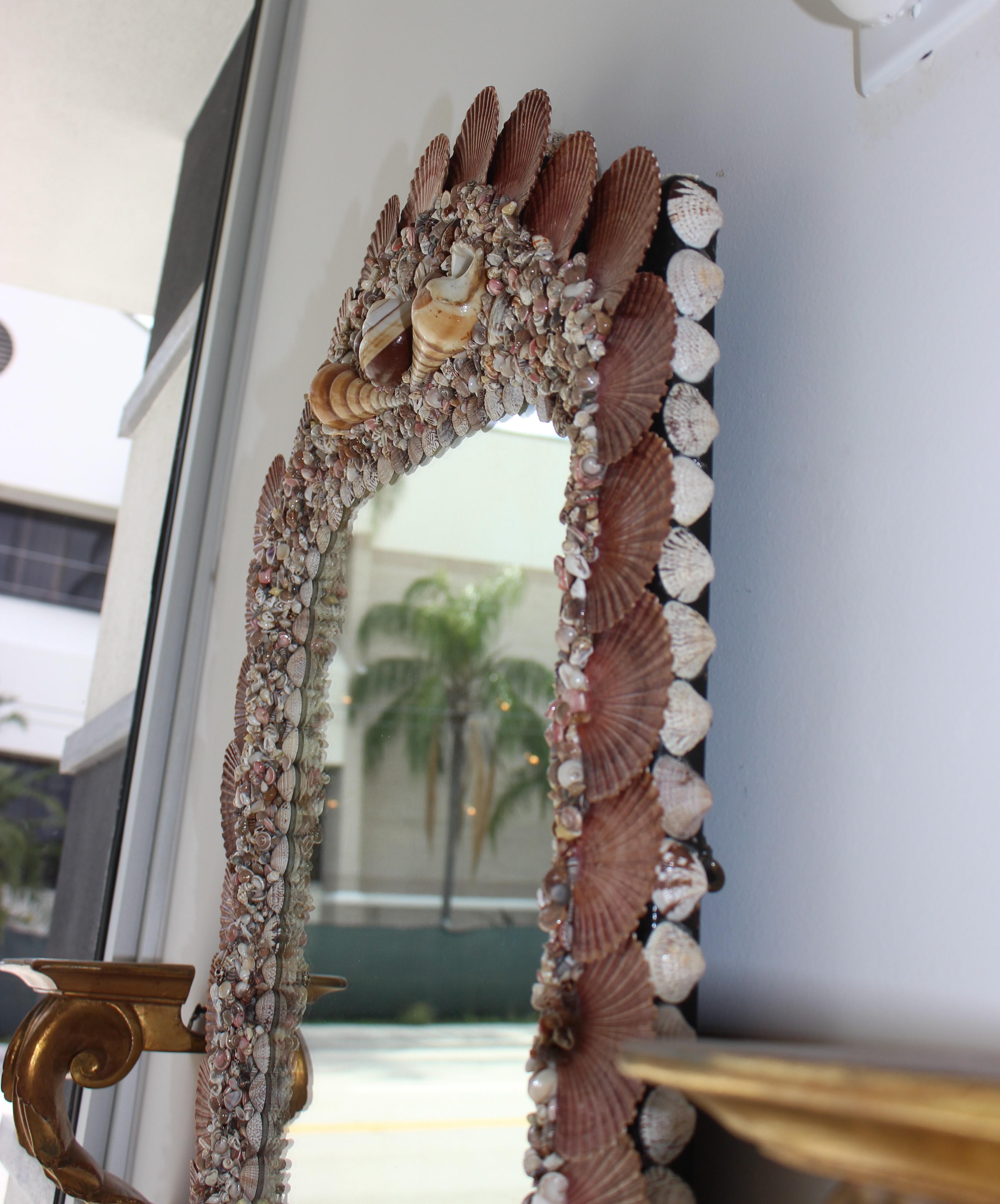 Seashell Encrusted Mirror by Iconic Snob Galeries at 1stDibs