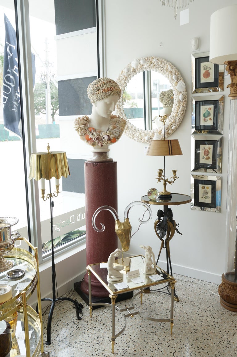 Seashell Encrusted Neoclassical Bust For Sale at 1stDibs