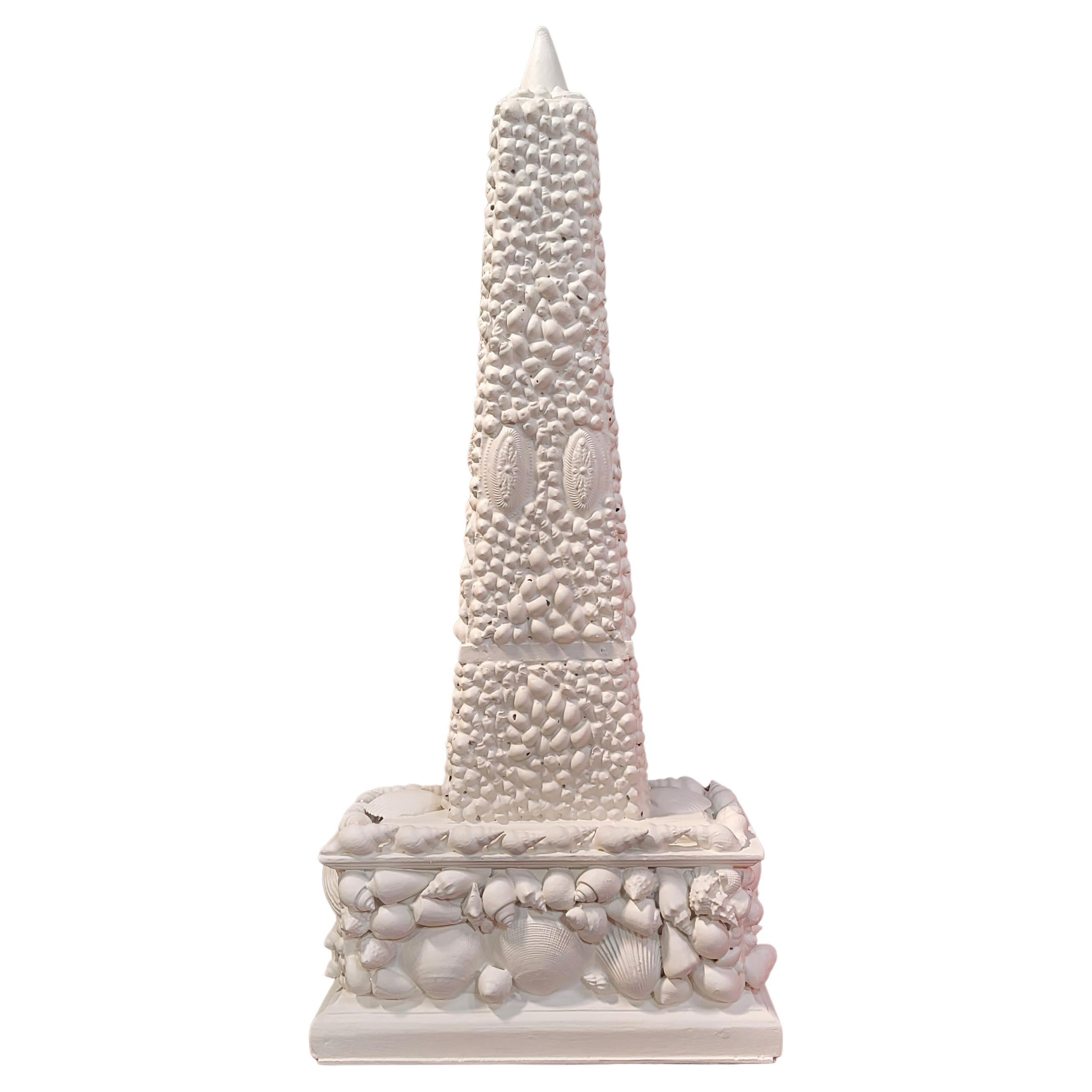 Mid-Century Seashell Covered Obelisks at 1stDibs