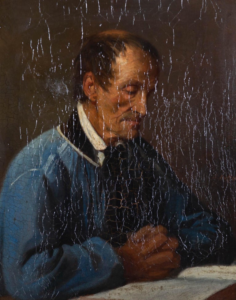 Sebastian Buff - Sebastian Buff (1829-1880) - 1864 Oil, Man Reading For ...