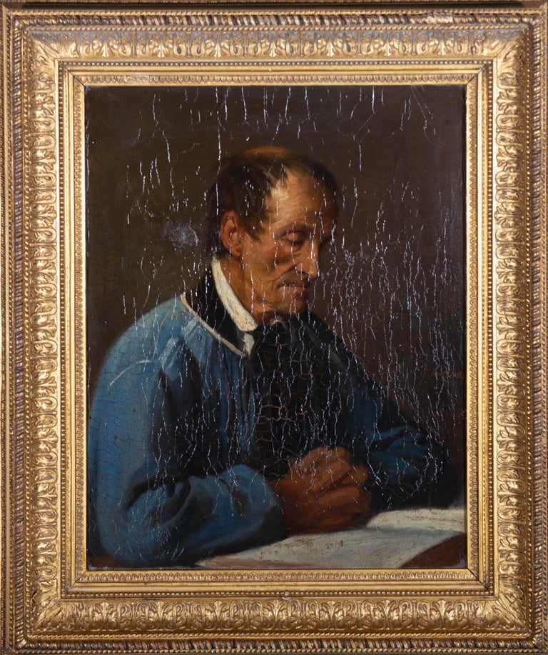 Sebastian Buff - Sebastian Buff (1829-1880) - 1864 Oil, Man Reading For ...
