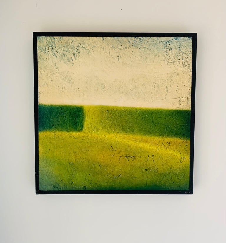 Sebastian Spreng - Green Barrier 16 X 16 Oil on Canvas For Sale at 1stDibs