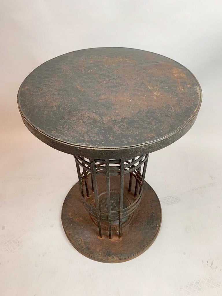 Secessionist Pedestal Table, Wrought Iron, circa 1900 For Sale at 1stDibs