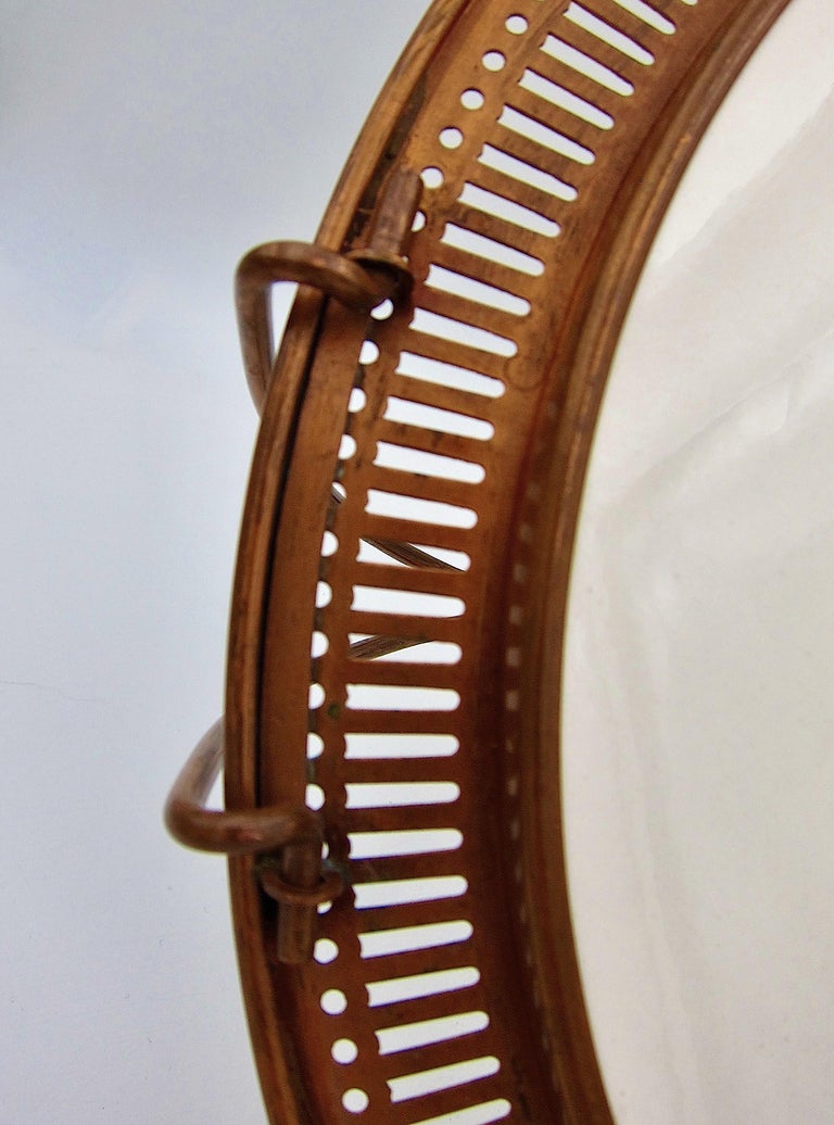 Secessionist Tray or Platter with Copper Rim and Detachable Handle For ...