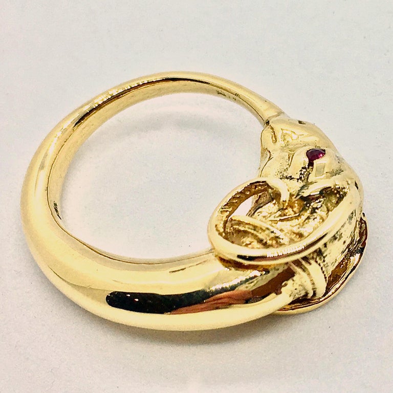 Second Etruscan Revival Figural Ram Ring in 18 Karat Yellow Gold with ...