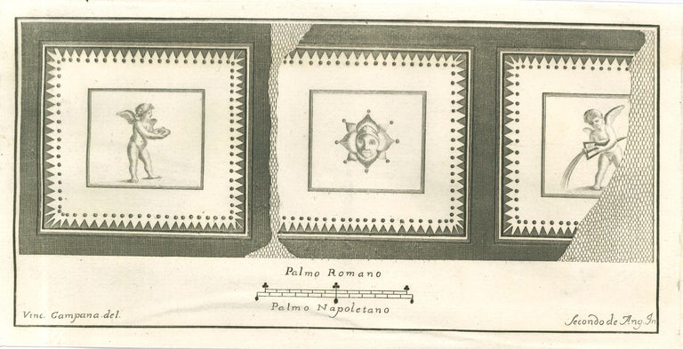 Secondo De Angelis - Pompeian Fresco - Etching by Secondo De Angelis ...