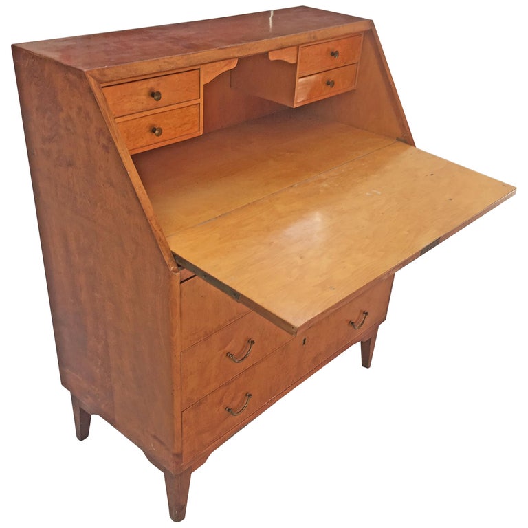 Secretaire / Scriban Art Deco in Maple Veneer, circa 1950 For Sale at ...