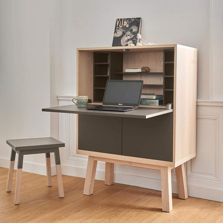 dark blue secretary desk, scandinavian design by Eric Gizard, Paris For ...