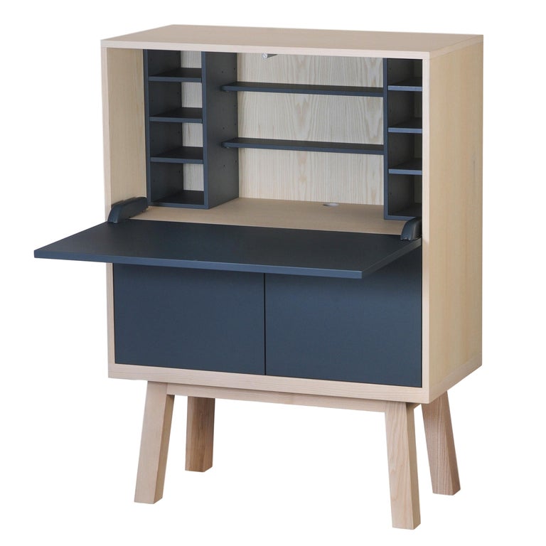 dark blue secretary desk, scandinavian design by Eric Gizard, Paris For ...