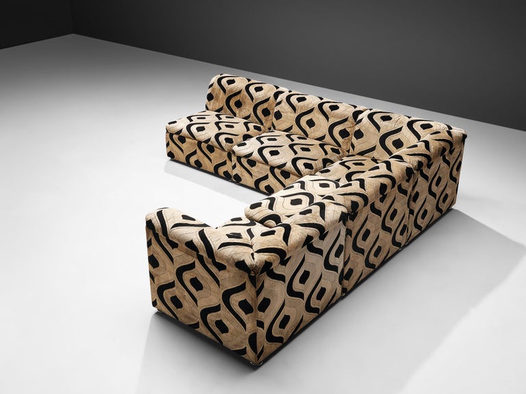 Sectional Corner Sofa in Funky Patterned Upholstery For Sale at 1stDibs | patterned sectional ...